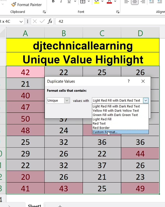 How to Highlight Unique Value in Excel #excel #exceltutorial #excelandai #conditionalformatting ...