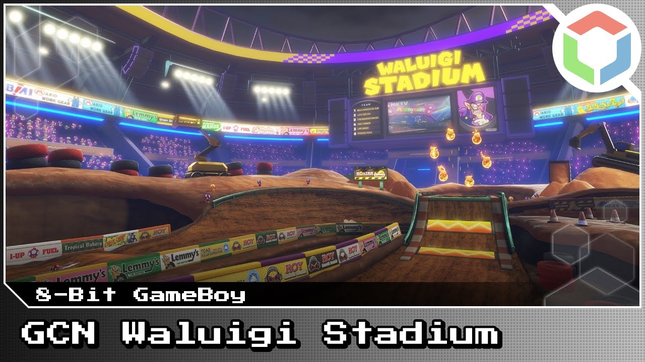 GCN Waluigi Stadium [8-bit GameBoy] | Mario Kart 8 Deluxe - YouTube
