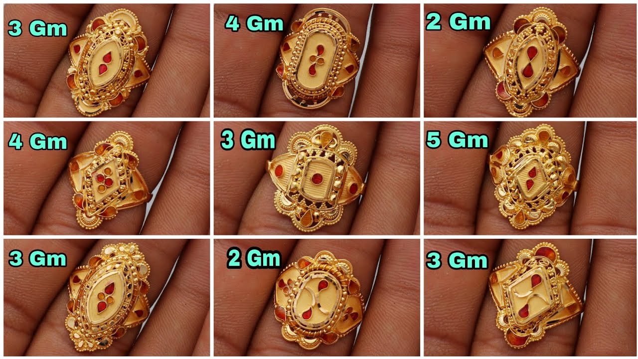 gold rings for women | latest light 22k gold ring designs with weight ...