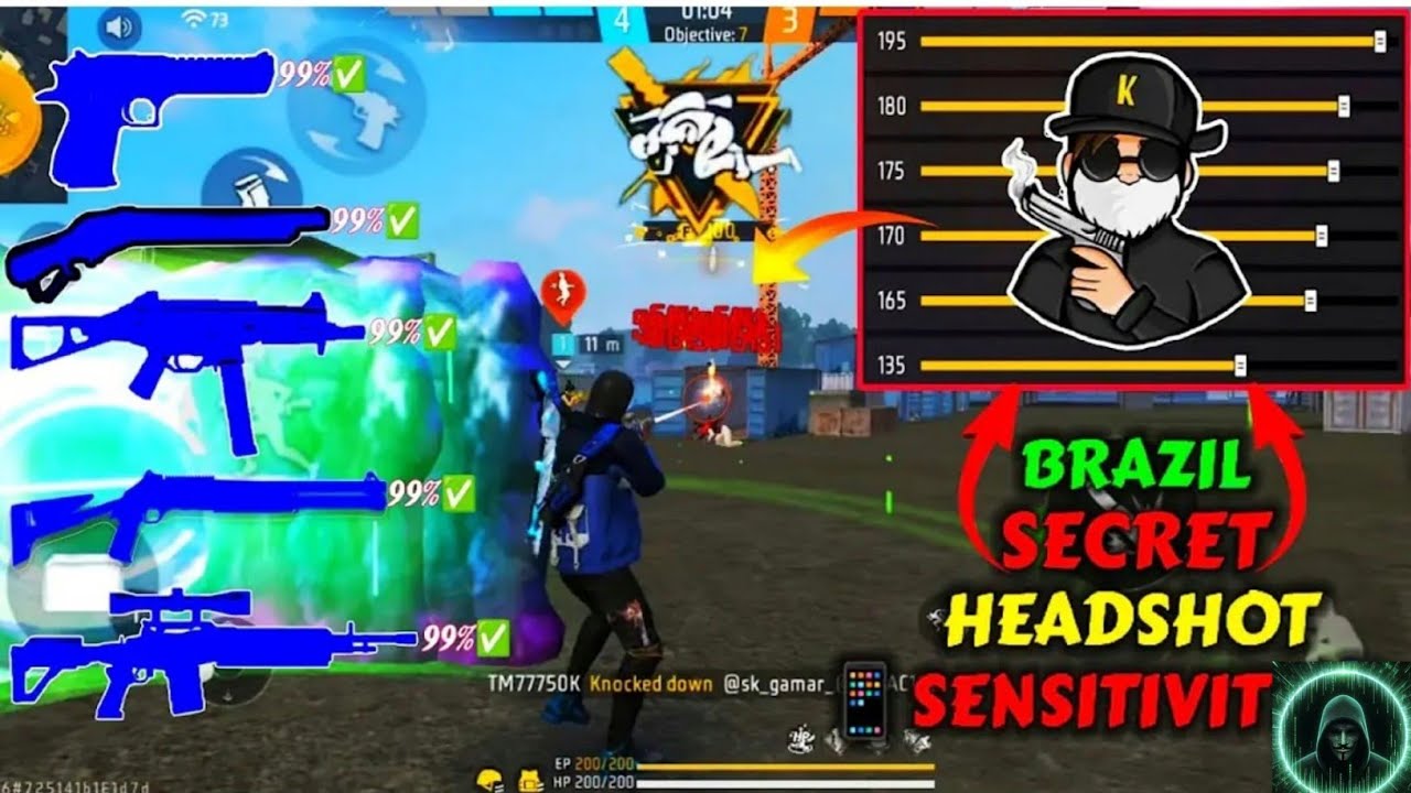 Free Fire Pro Headshot Setting [secret] Sensitivity + Fire Button Size ...