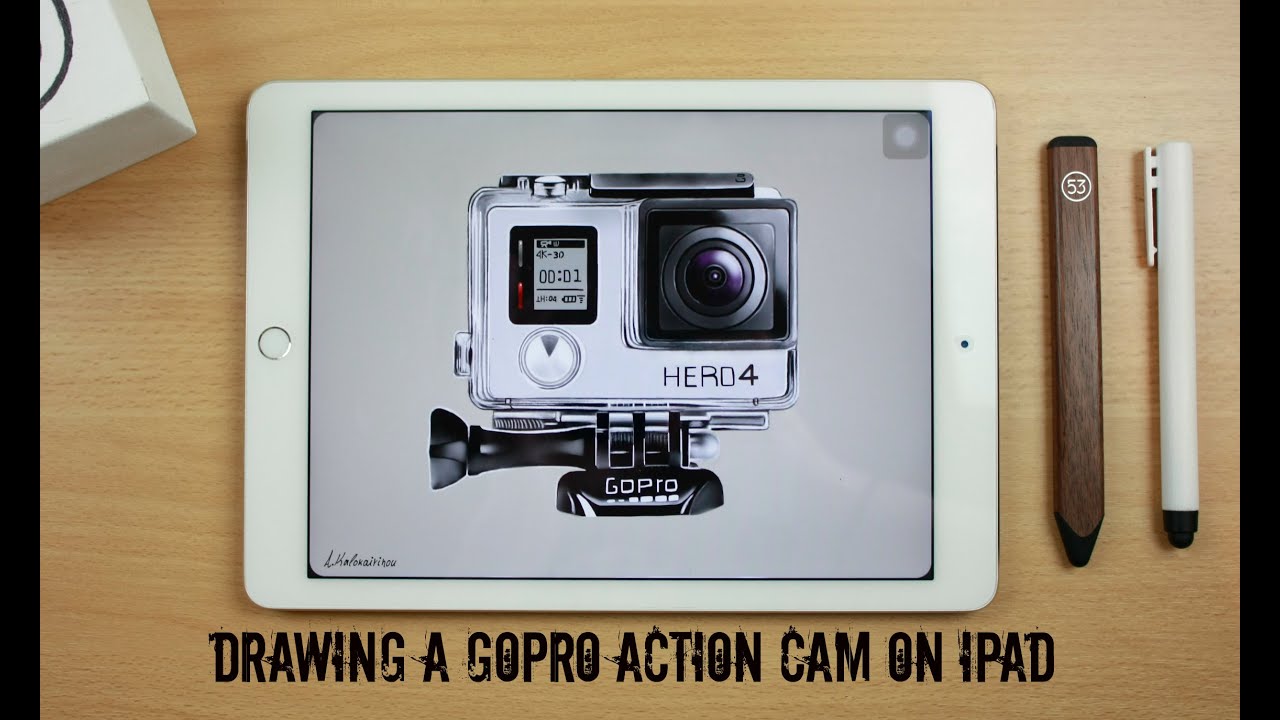 Drawing on Ipad: How to draw a GoPro Hero 4 - Paper by 53 - YouTube
