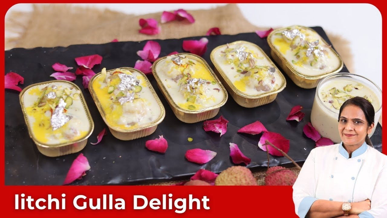 🍧litchi Gulla Delight, Stuffed Lychee Rabdi Recipe, Lychee Rasgulla ...