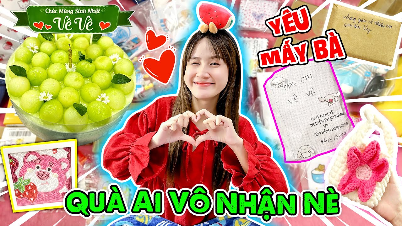 Chị Vê Khui Quà Fan Tặng Sinh Nhật - Vê Vê Channel - YouTube