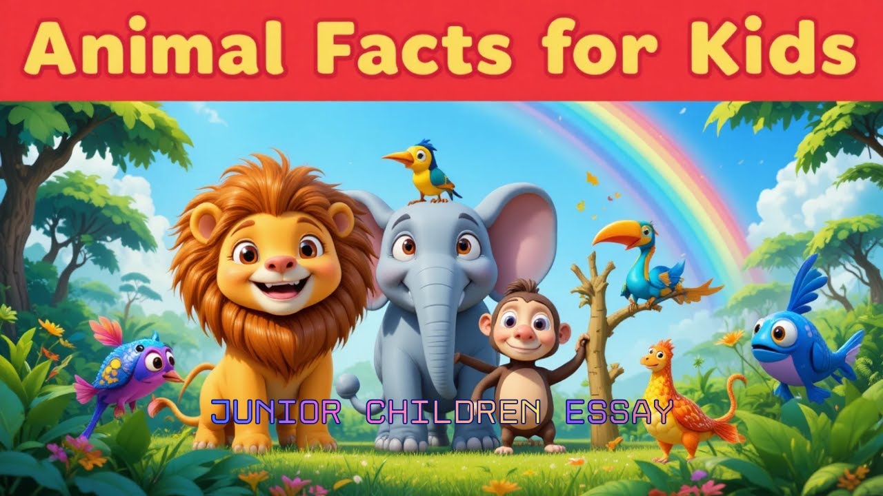 🦁 Animal Facts for Kids | 10 Lines Easy Essay in English | Learning ...