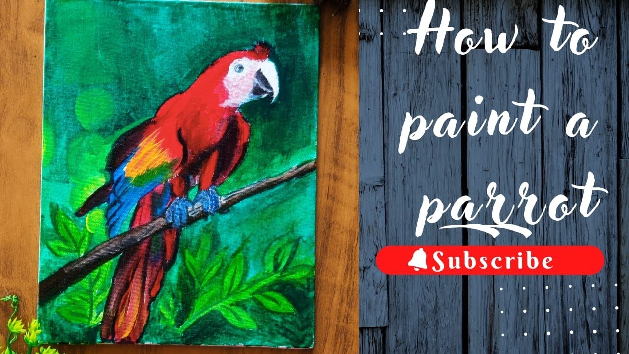 Acrylic painting PARROT bird #painting #acrylicpainting #parrot #birds ...