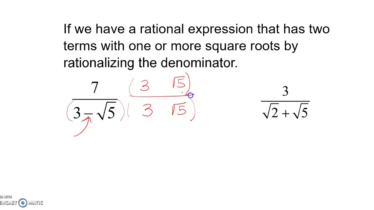 Simplifying with Conjugates - YouTube