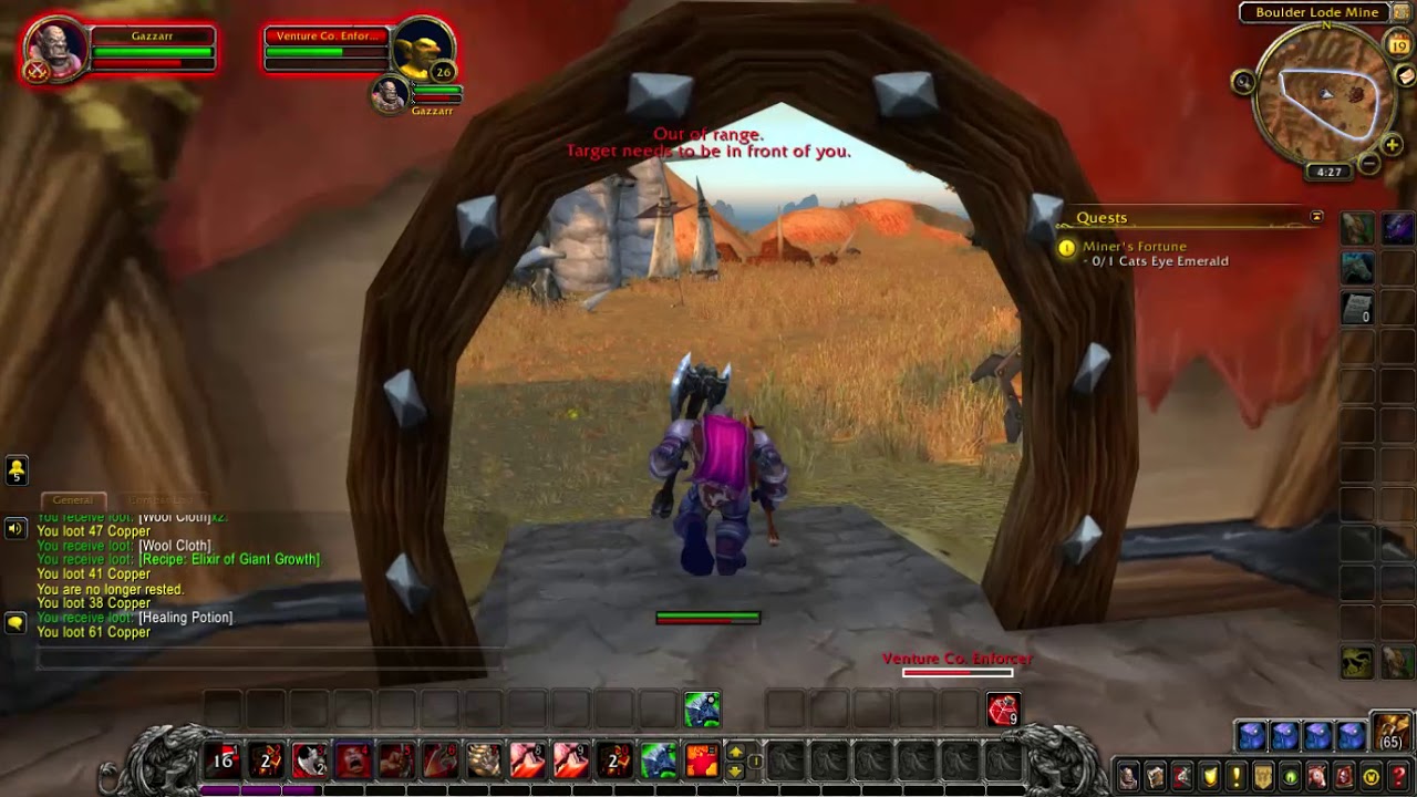 Word of Warcraft - Horde Quest Guide - Miner's Fortune - YouTube