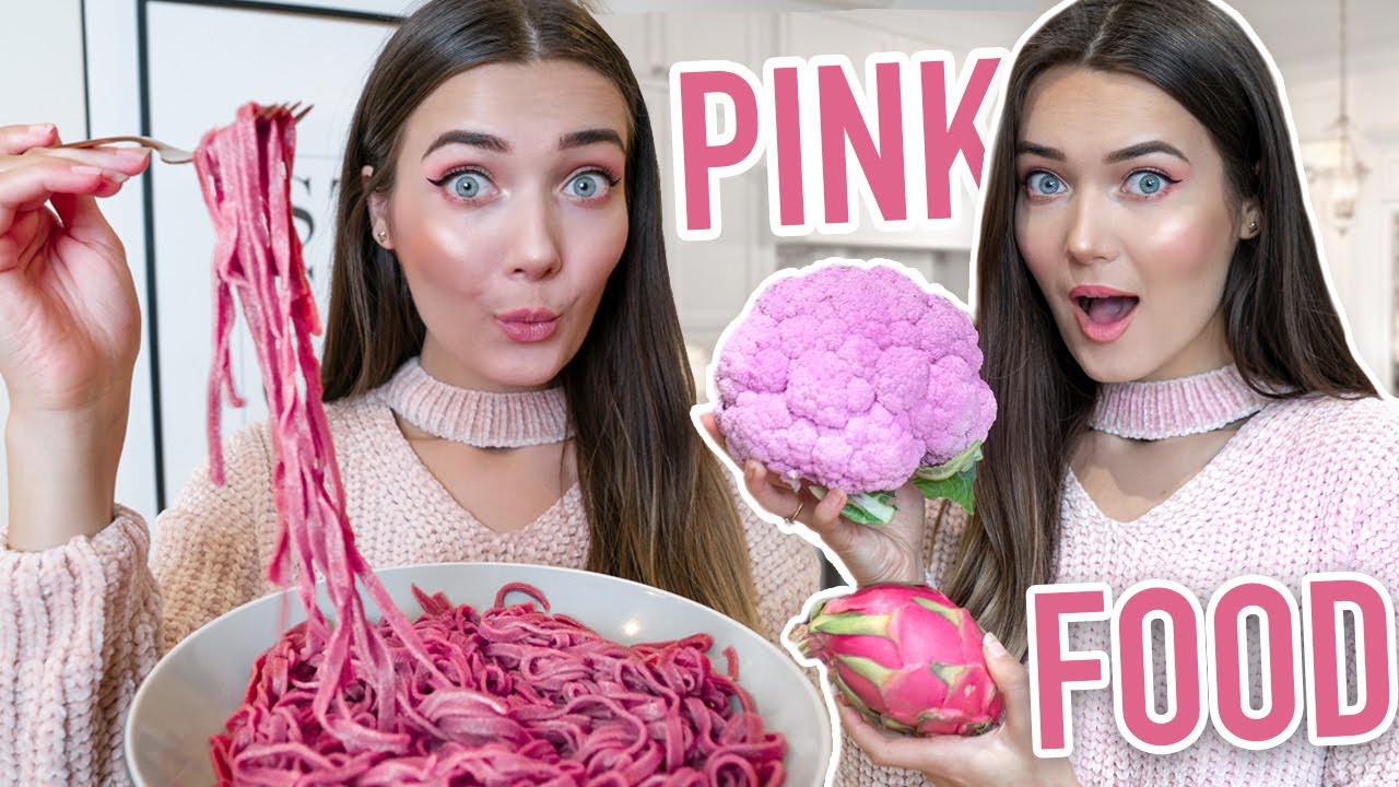 I ONLY ate PINK Food for 24 HOURS!! - YouTube
