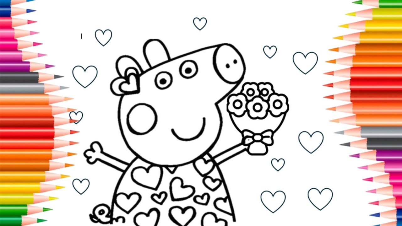 Peppa Pig con un Ramo de Flores - Dibujos Para niños - YouTube