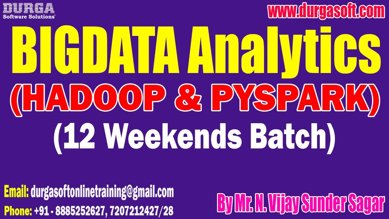 Bigdata Analytics Tutorials By Mr N Vijay Sunder Sagar On 29 07 5991
