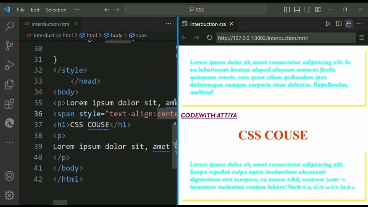 Interduection CSS For Beginner.CodeWith Attiya!@ - YouTube
