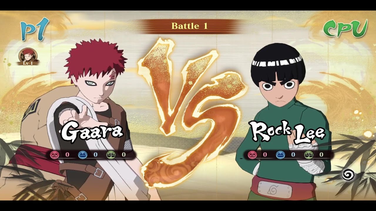 Gaara (Part 1) vs Rock Lee (Part 1) - Naruto Storm Connections - YouTube