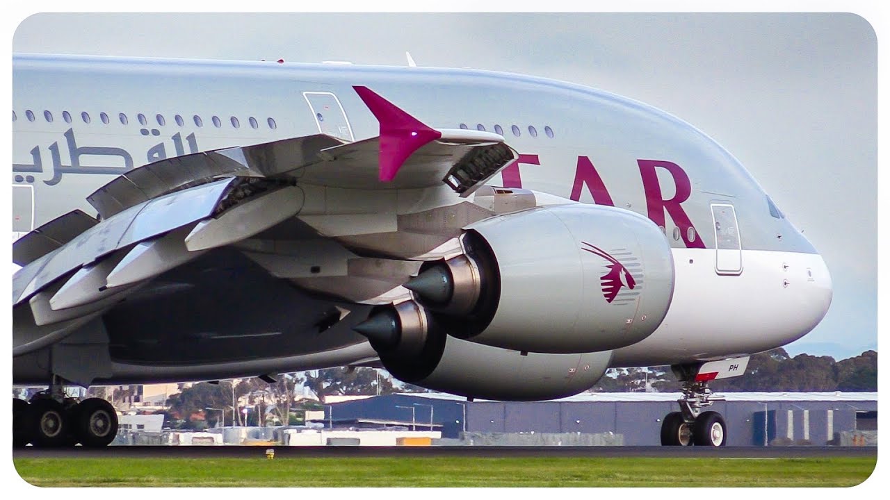 10x CLOSE UP Airbus A380 Landings | Melbourne Airport Plane Spotting ...