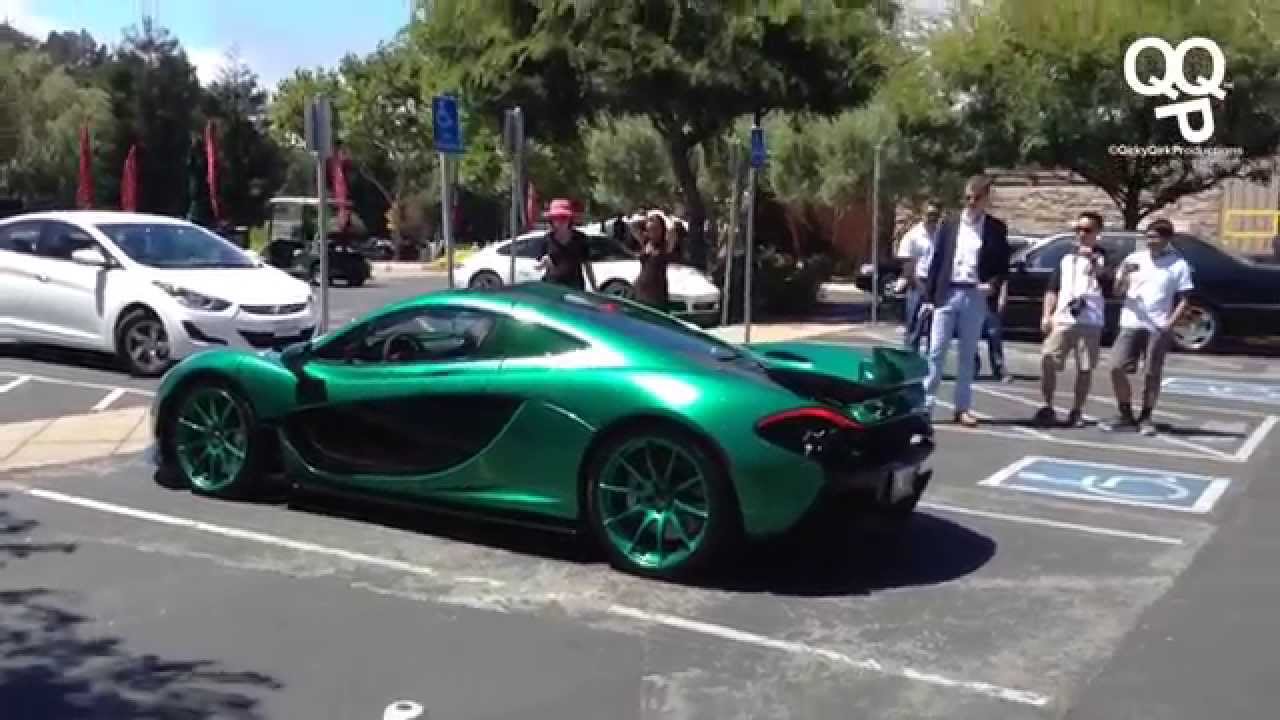 Green McLaren P1 and mint green Rolls-Royce Wraith at 2014 The Quail ...