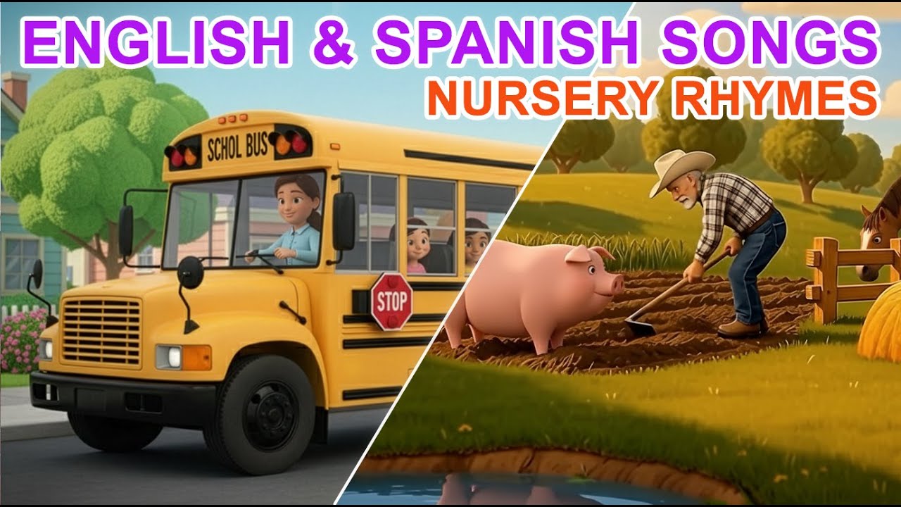Bilingual Nursery Rhymes for Kids | Learn English & Spanish (16 Minutes ...