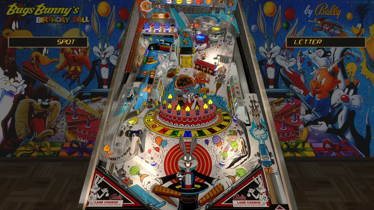 Bugs Bunny Pinball Machine Bugs Bunny's Birthday Ball VPX (Bally,