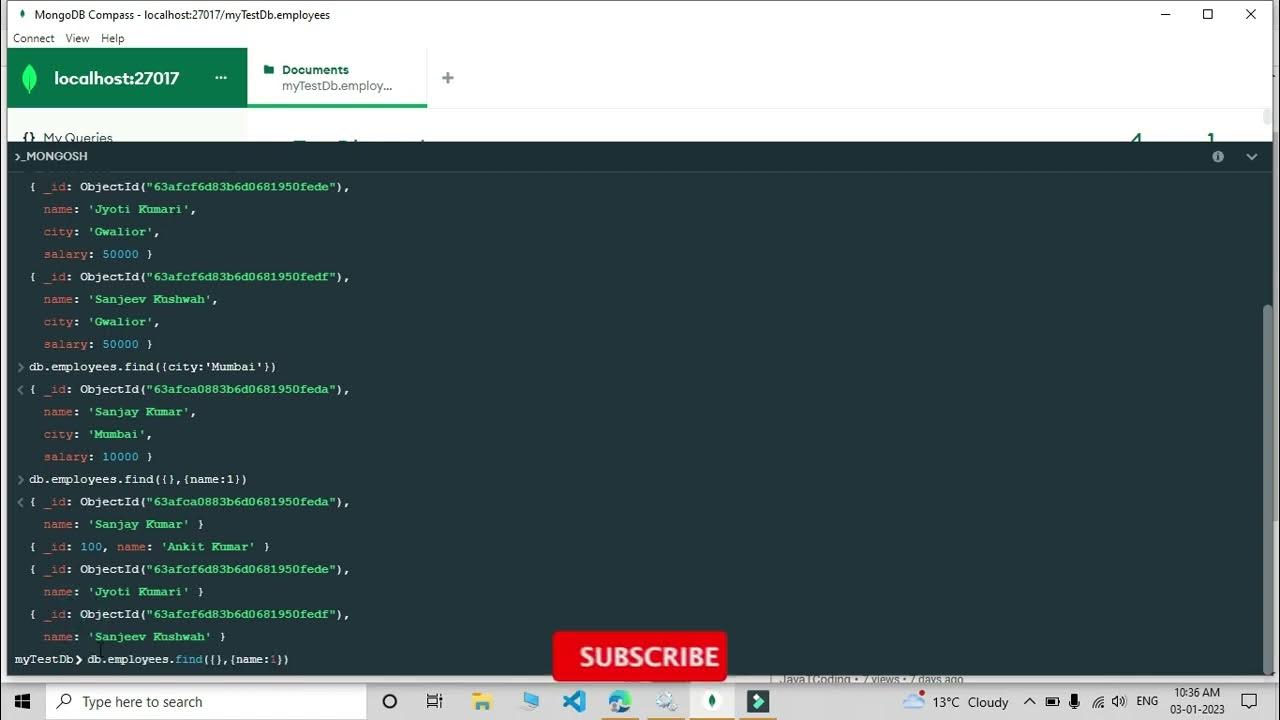#11 Best way to Retrieve or Fetch document from MongoDB database | Find document in MongoDB ...