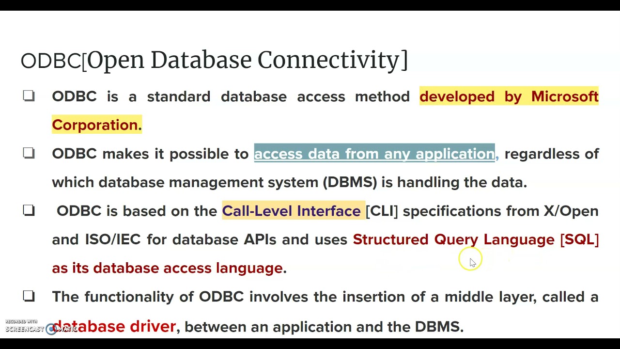 Introduction to Microsoft ODBC - YouTube