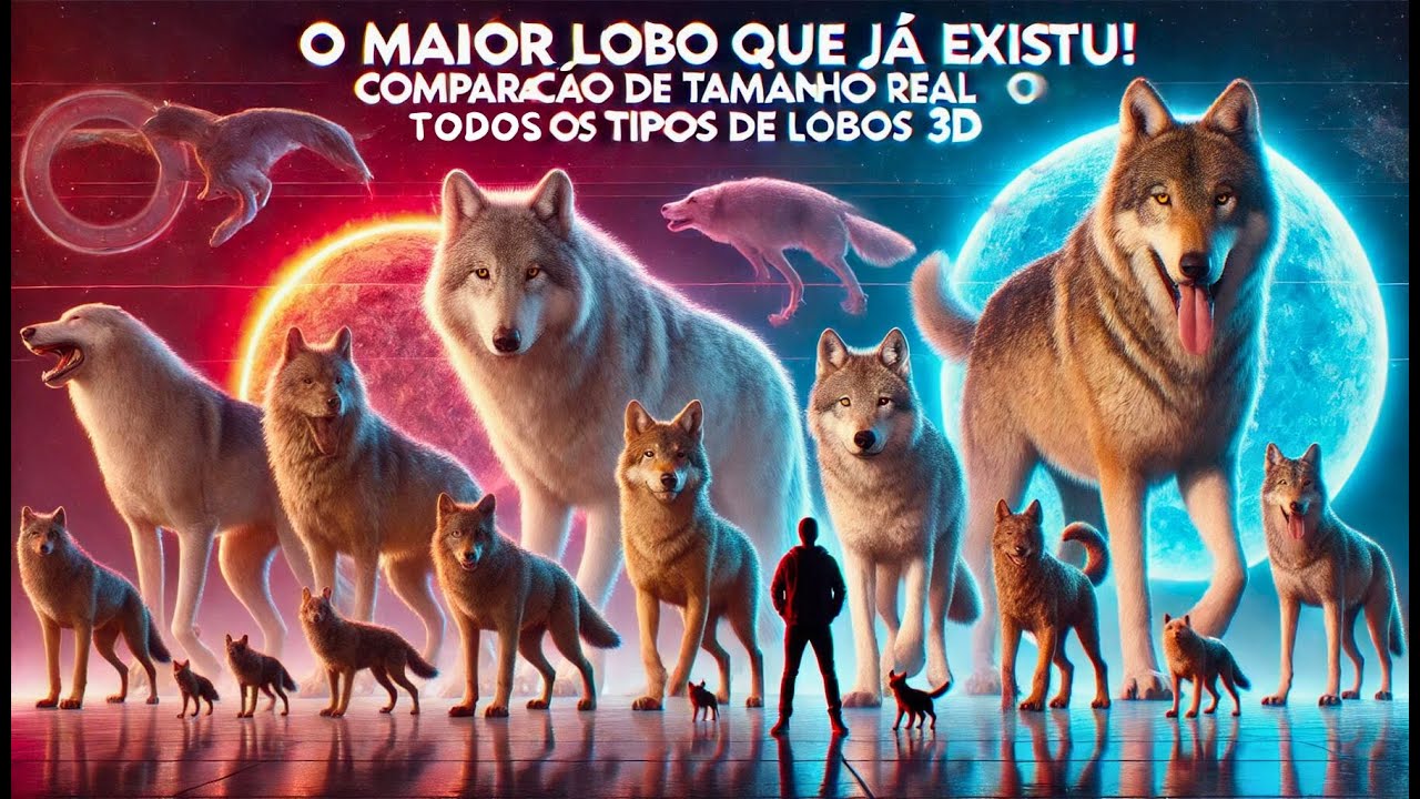 O Maior Lobo que Já Existiu! Comparação de Tamanho Real de TODOS os ...