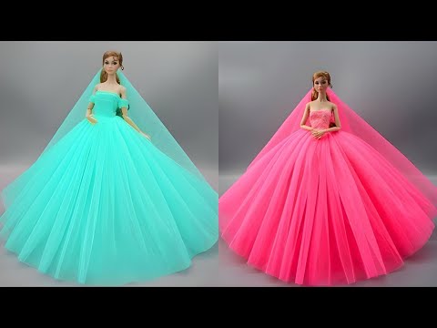 Disney Princess Doll Makeover ~ DIY Miniature Ideas for Barbie - Wig, Dress, Faceup, andMore! DIY