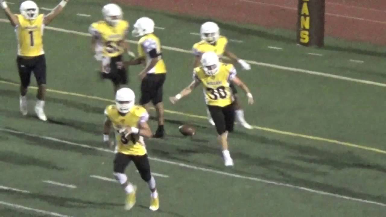 Tasi Malepeai batted pass, Keawe Fox interception TD - YouTube