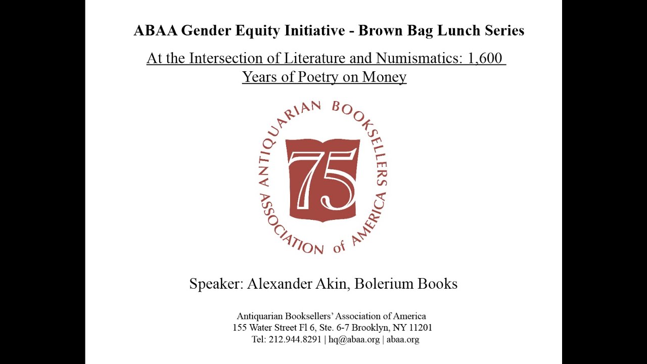 Alexander Akin: At the Intersection of Literature and Numismatics ...