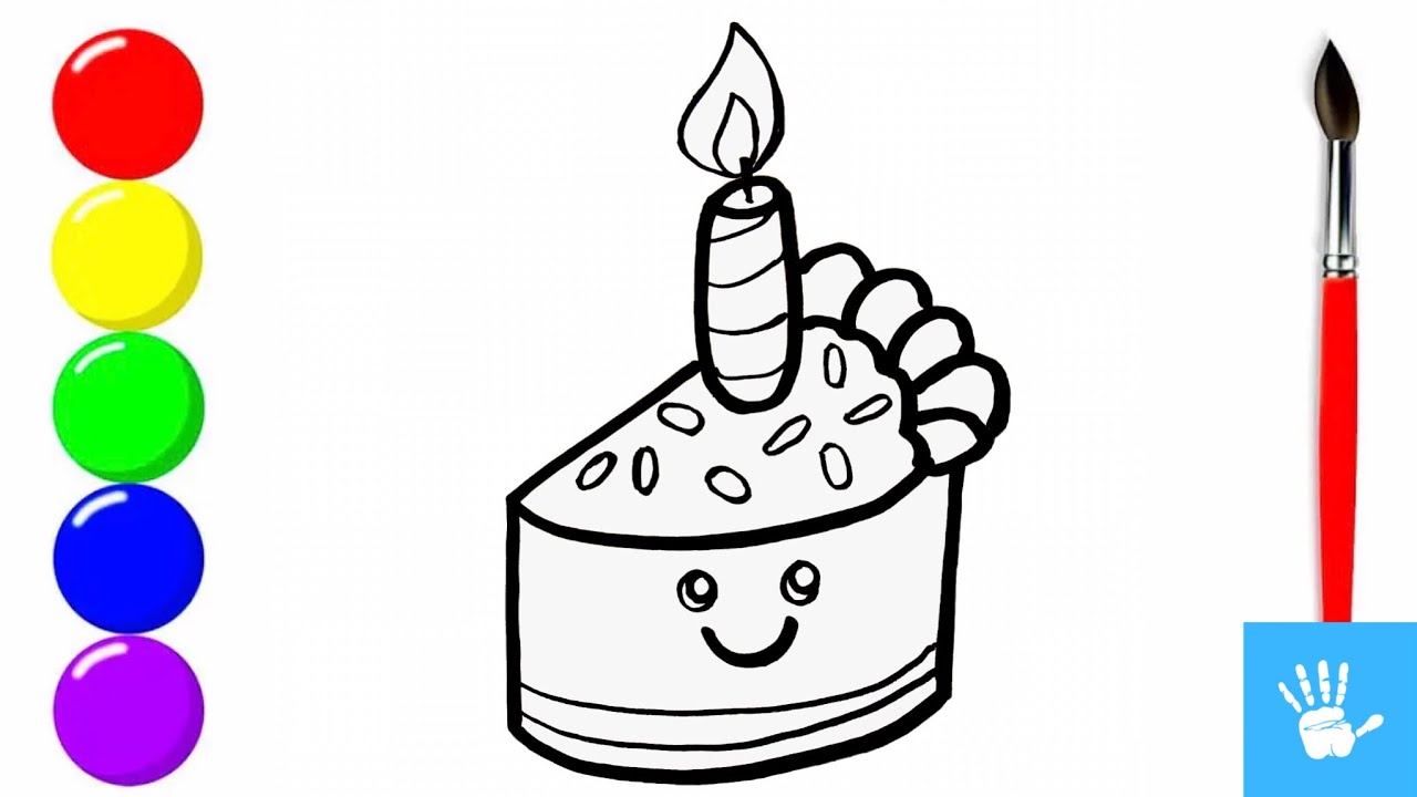 How To Draw a Cute Birthday Cake | Happy Birthday Song | 祝你生日快乐 - YouTube