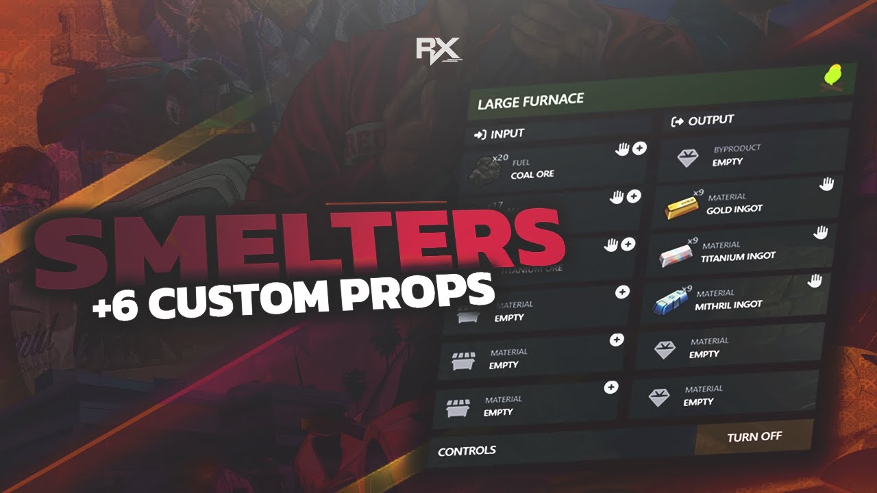 Smelters/Refineries - FiveM Script (ESX, QBCORE & QBOX) (Rust Inspired ...