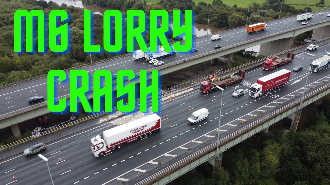 Lorry Falls off Viaduct on M6 - YouTube