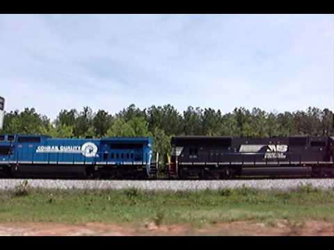 Pacing NS 335 freight train - YouTube