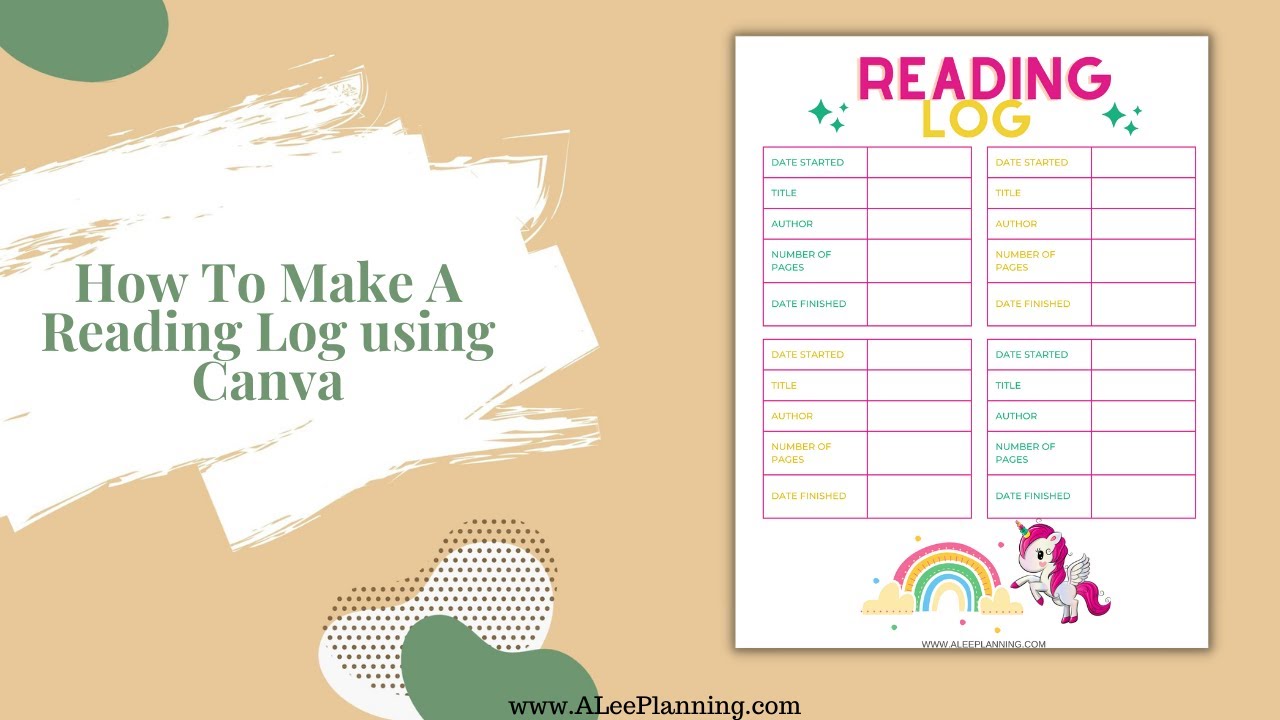 How To Make A Reading Log Using Canva | Free Reading Log - YouTube