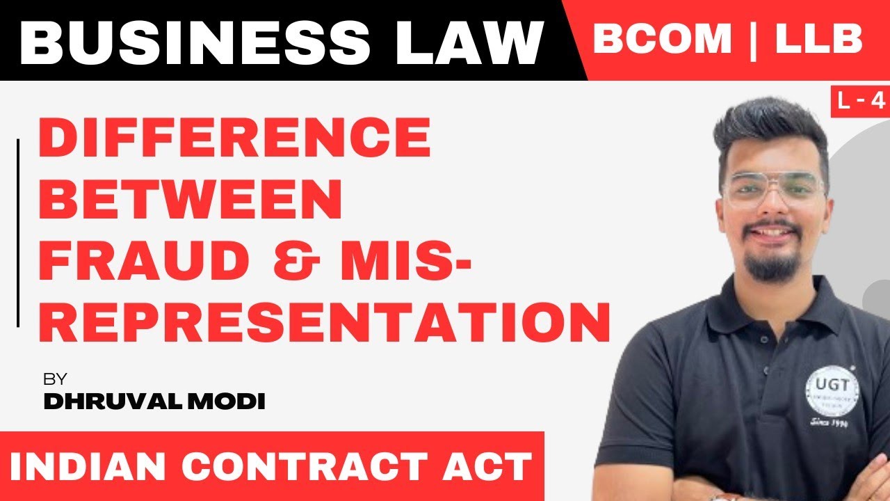Difference between Fraud and Mispresentation | Bcom Sem 5 | Lecture - 4 ...