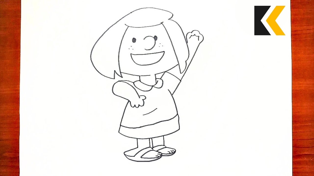How To Draw Peppermint Patty | Draw Peanuts Characters Easily - YouTube