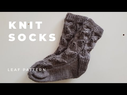 How to knit socks " leaf pattern" . Part 2 - YouTube