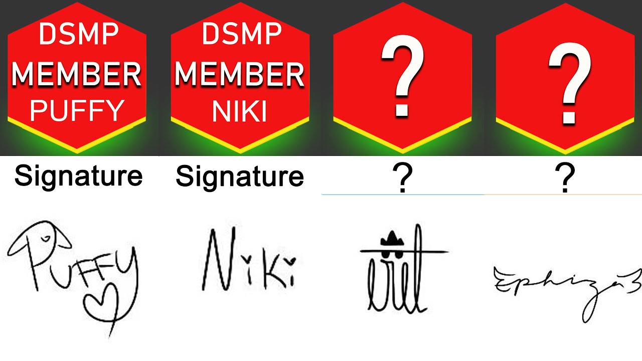 dream members Signatures || Signatures of Dream Smp Members - YouTube