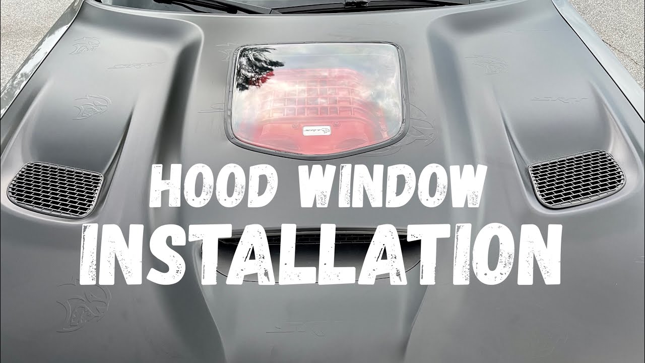 Hood window installation on my hellcat 📈 - YouTube