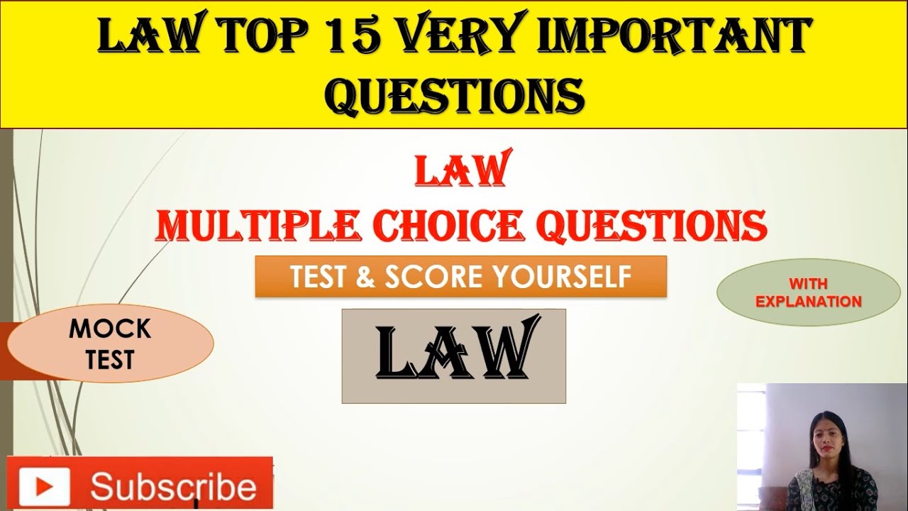 Law Top Multiple Choice Questions | Law MCQs | Test & Score Yourself. # ...