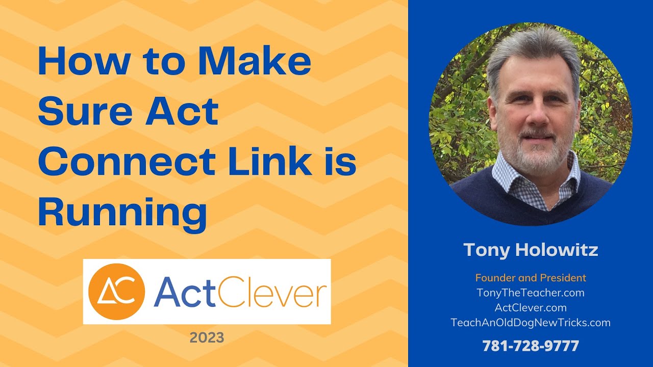 Act CRM: How to Make Sure Act Connect Link is Running - YouTube