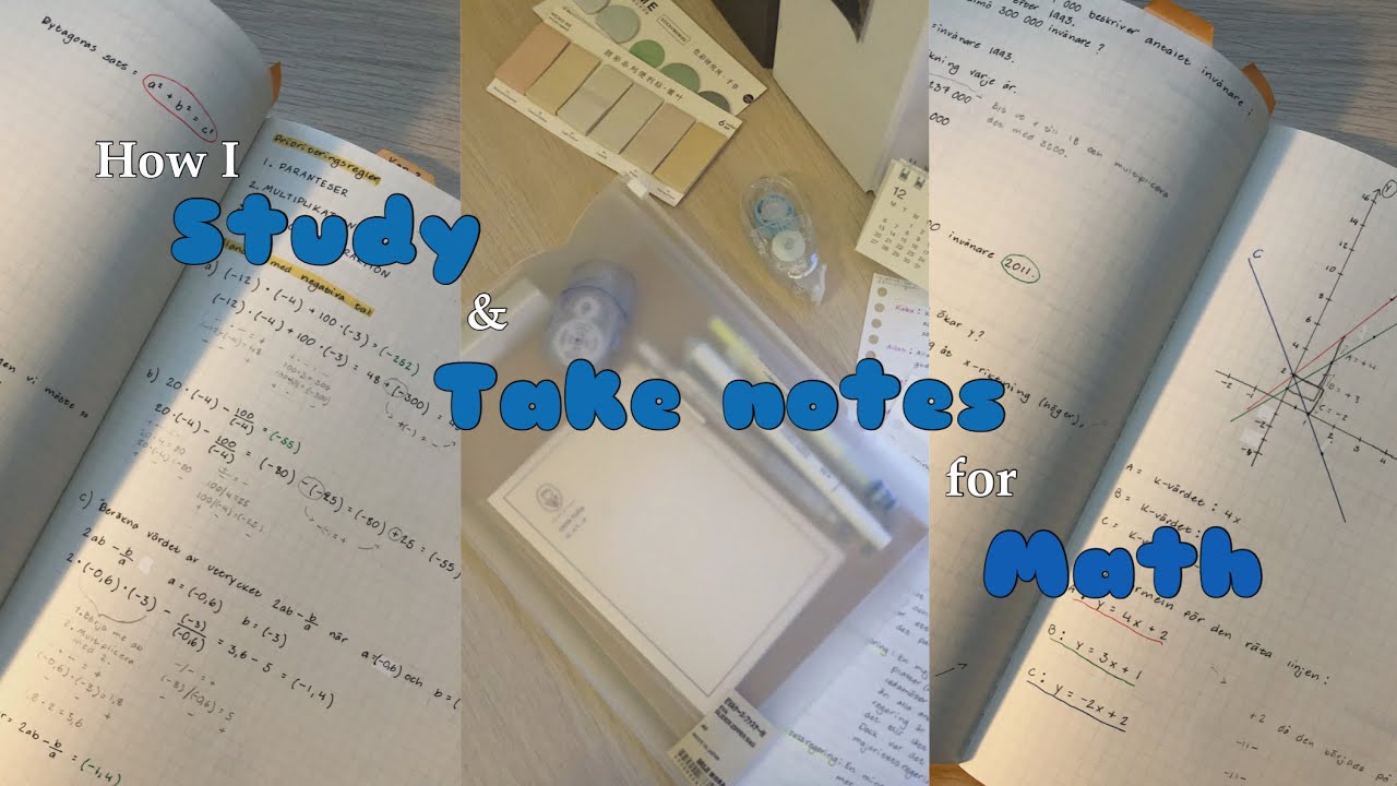 How I Study & Take Notes for Math ︎︎ - YouTube