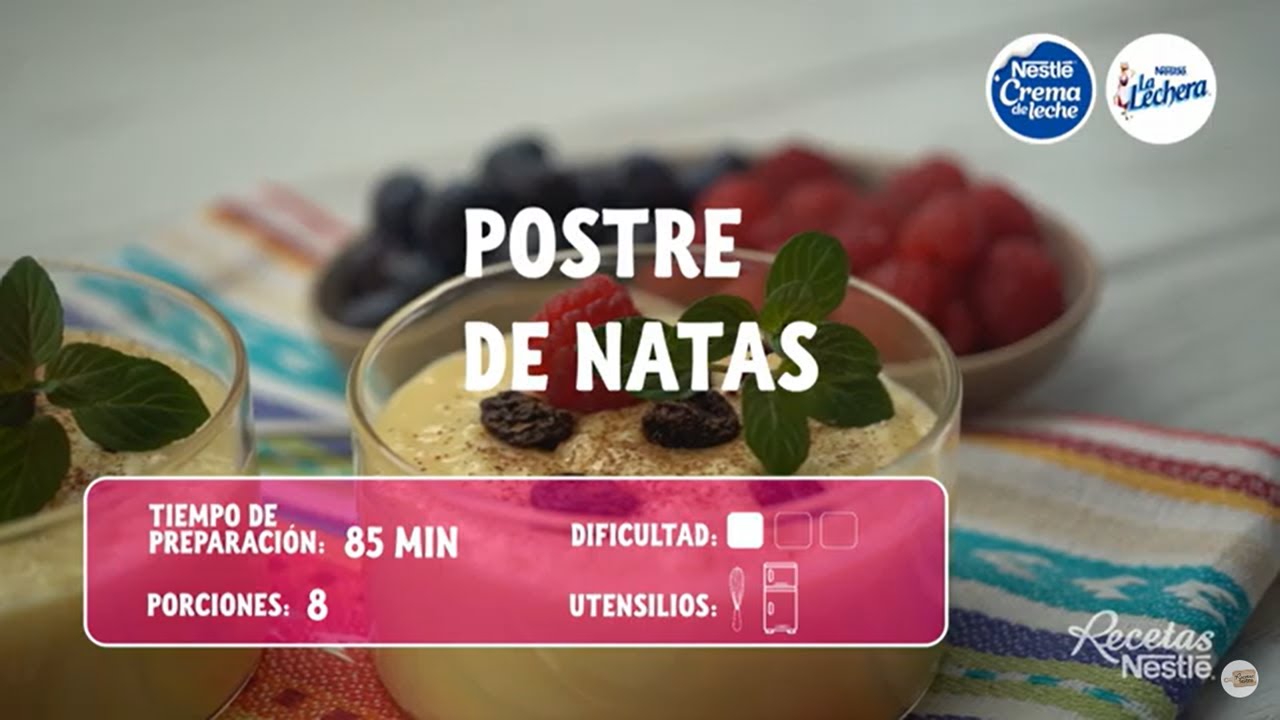 Receta de postre de natas fácil y delicioso - YouTube