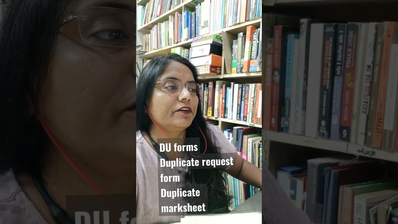 DU forms Duplicate request form Duplicate marksheet - YouTube
