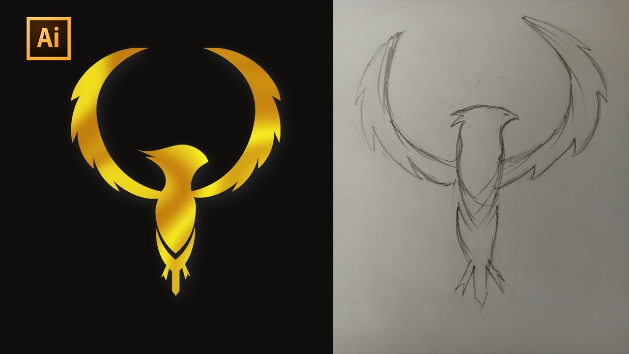 phoenix logo design in illustrator | logo design tutorial - YouTube