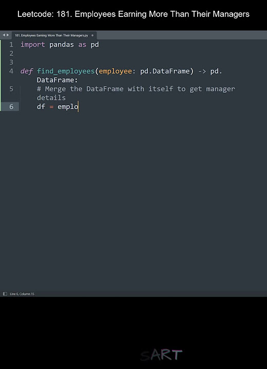 Leetcode 181. Employees Earning More Than Their Managers in Python | Python Leetcode | Tutorial ...