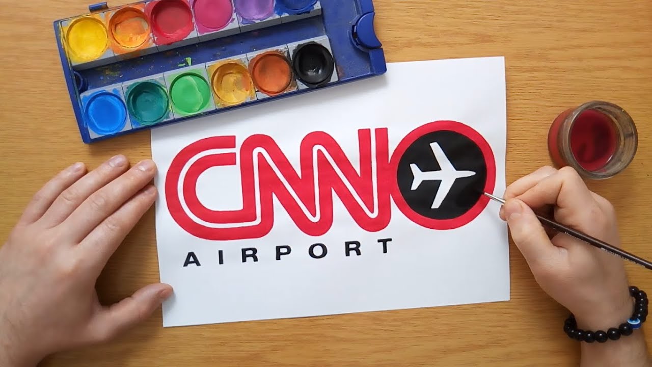 How to draw a CNN Airport logo - YouTube
