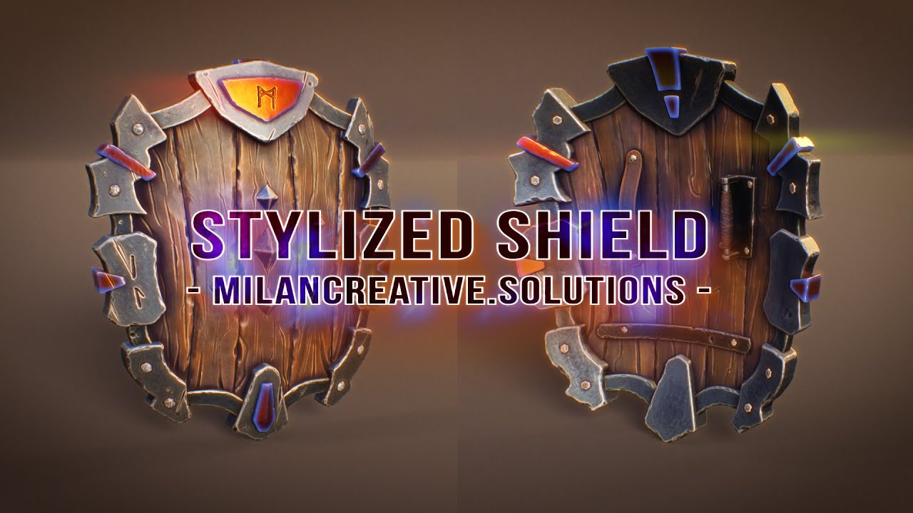 Stylized Shield - 3D Modeling and Texturing - YouTube