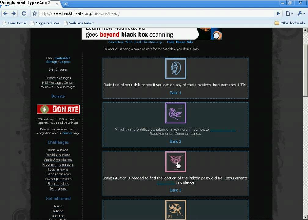 Hack this site basic level 3 - YouTube