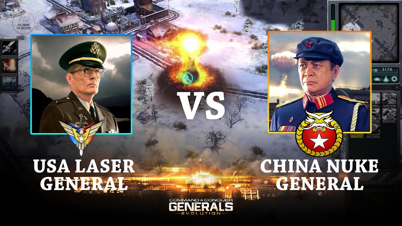 Laser USA VS China Nuclear Lone Eagle Brutal | Generals Evolution - YouTube