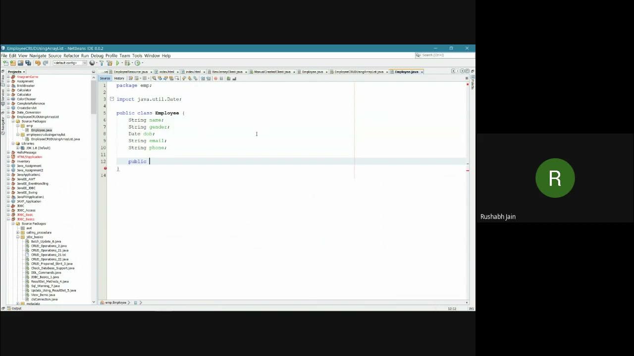 CRUD using ArrayList in Java (Hindi) - YouTube
