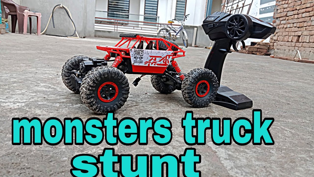 rc monster truck 4x4 stunt and Power testing - YouTube