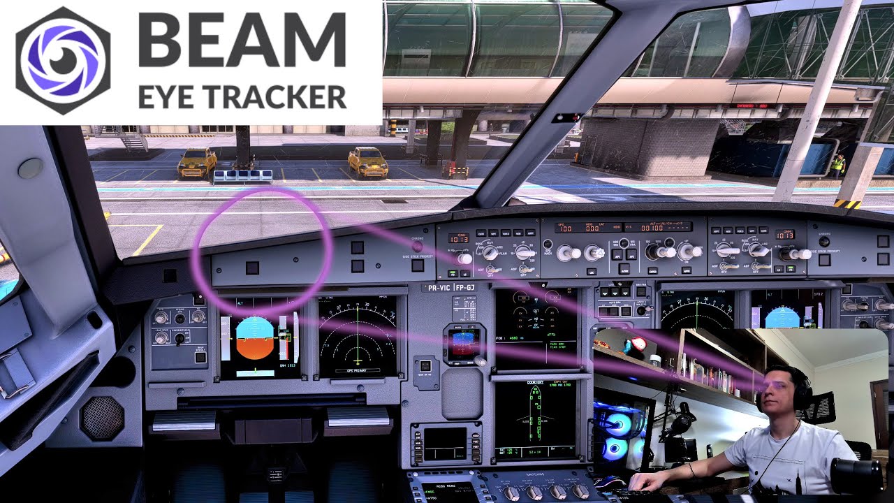 BEAM EYE TRACKER | CONTROLE a CAMERA ATRAVÉS dos OLHOS no FLIGHT SIMULATOR 😮 - YouTube